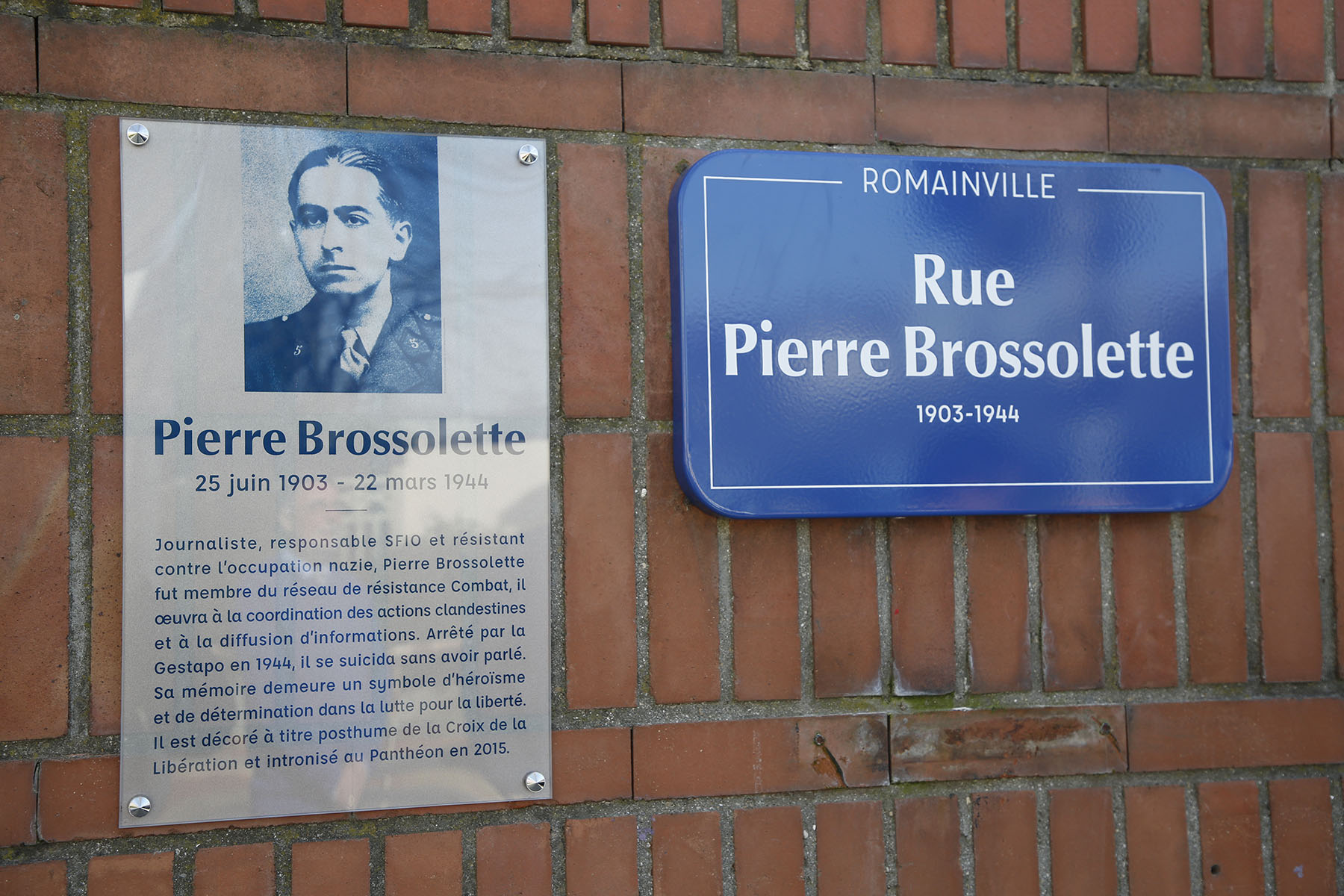 Pierre Brossolette : une plaque commémorative pour rendre hommage au résistant. - Mairie de ...
